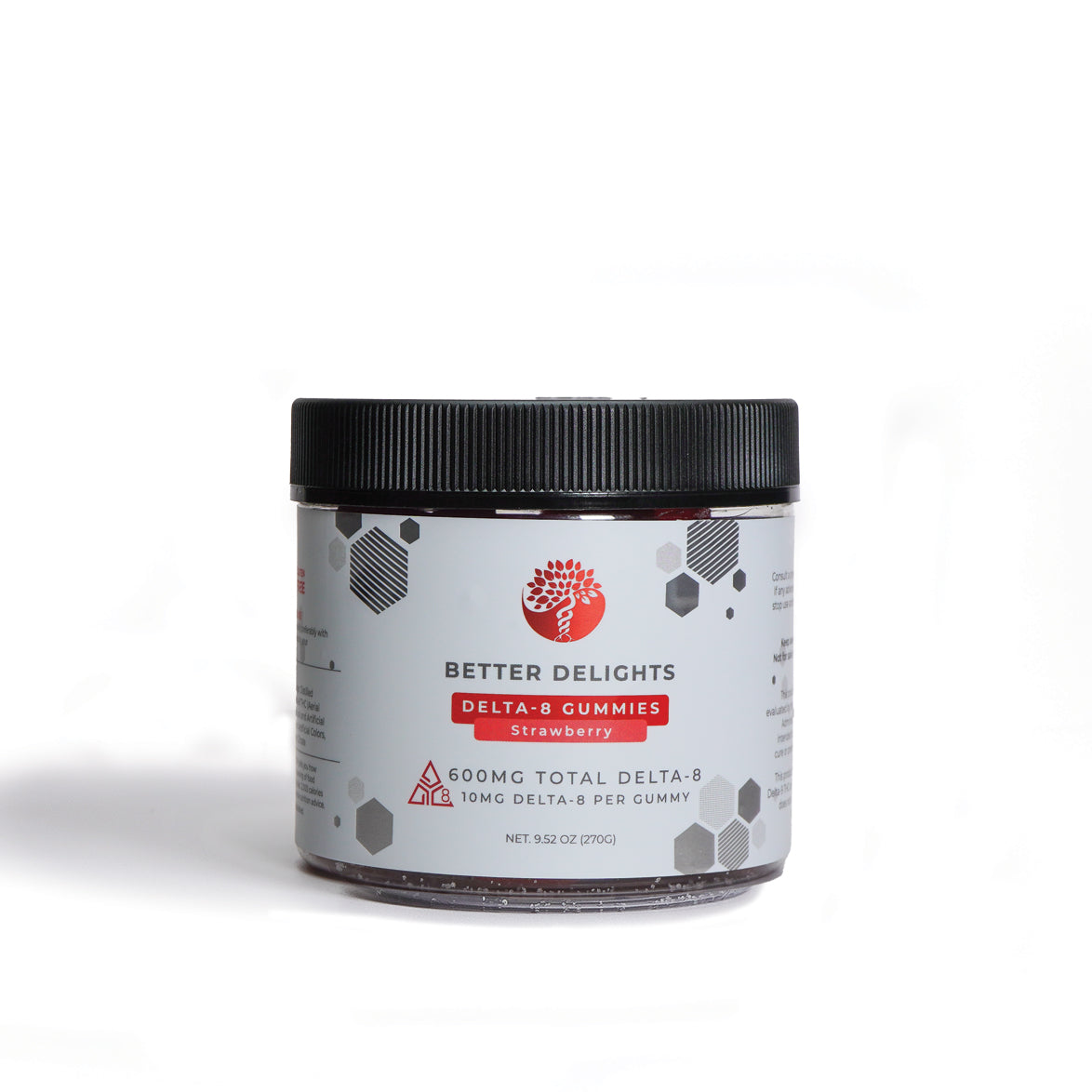 Black Label Strawberry Delta 8 Gummies 600 MG (60CT)